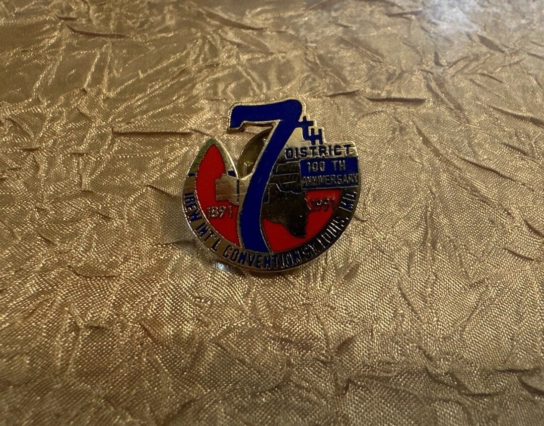 Vintage IBEW Lapel Pin 7th District 100th Anniversary 1891 1991 Union ...