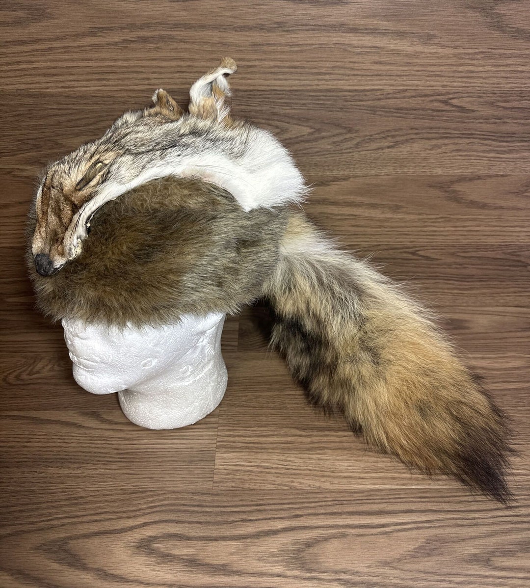 Coyote Fur Hat Face & Tail Real Fur Hat Body Faux Fur Soft Head Soft ...