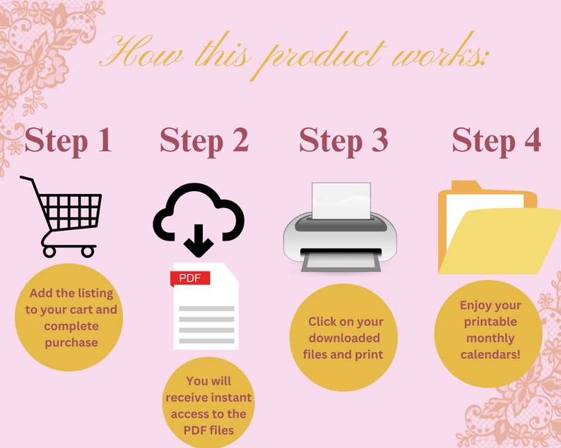 Printable 2024 Monthly Calendar Floral Edition - Etsy