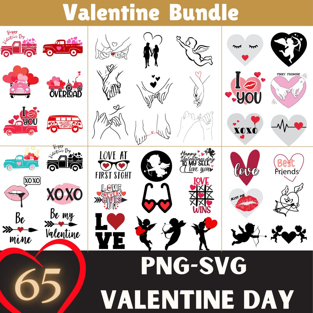 Valentine Png Bundle Romantic SVG for Cricut, Love Quotes Png, Heart ...