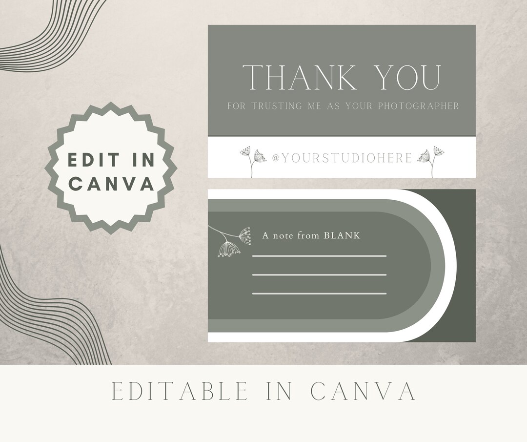 Client Thank You Note Card, Thank You, Session Thank You Card ...