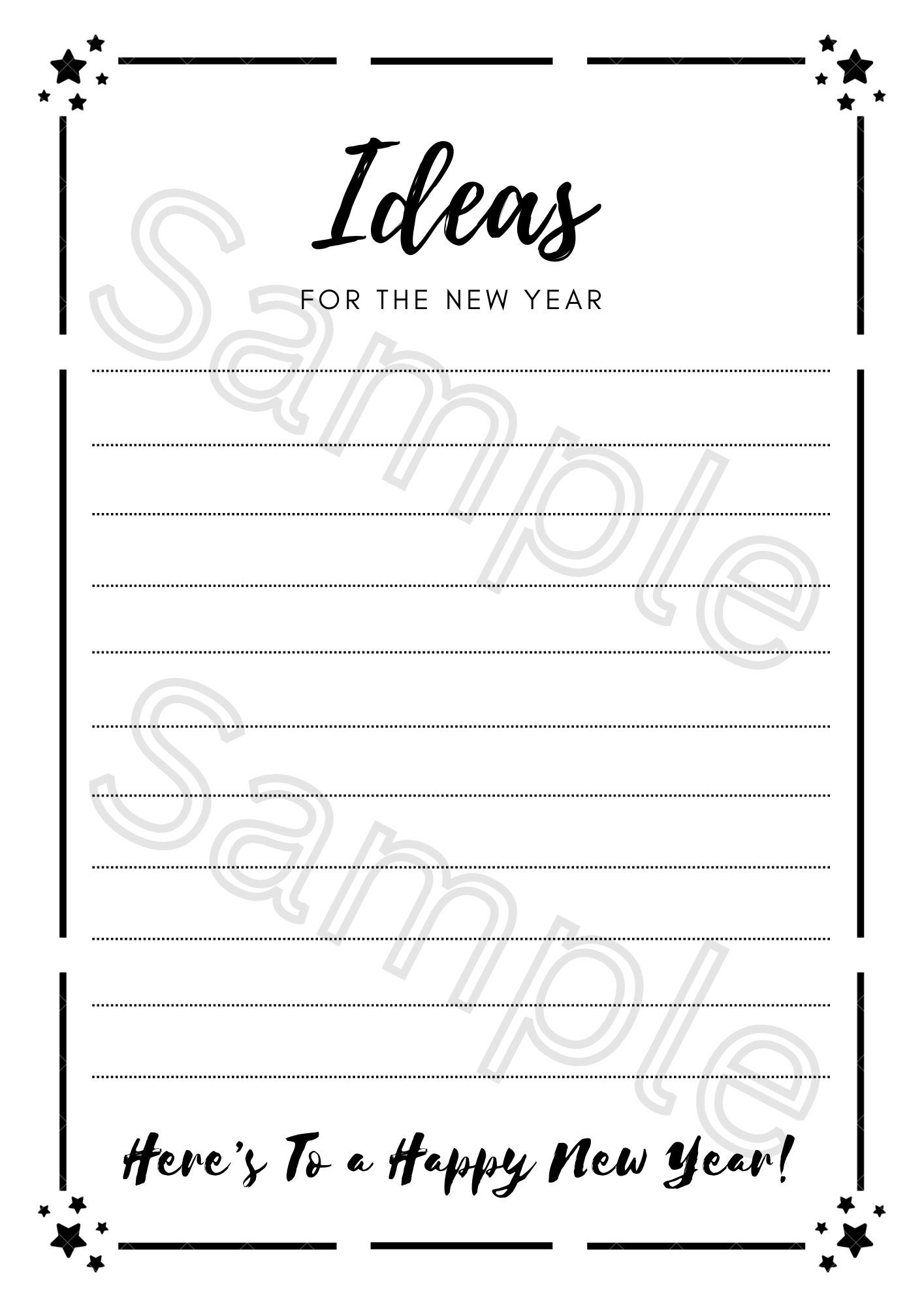 New Years Resolution List Template Pack Value Bundle Goals Plans Ideas ...