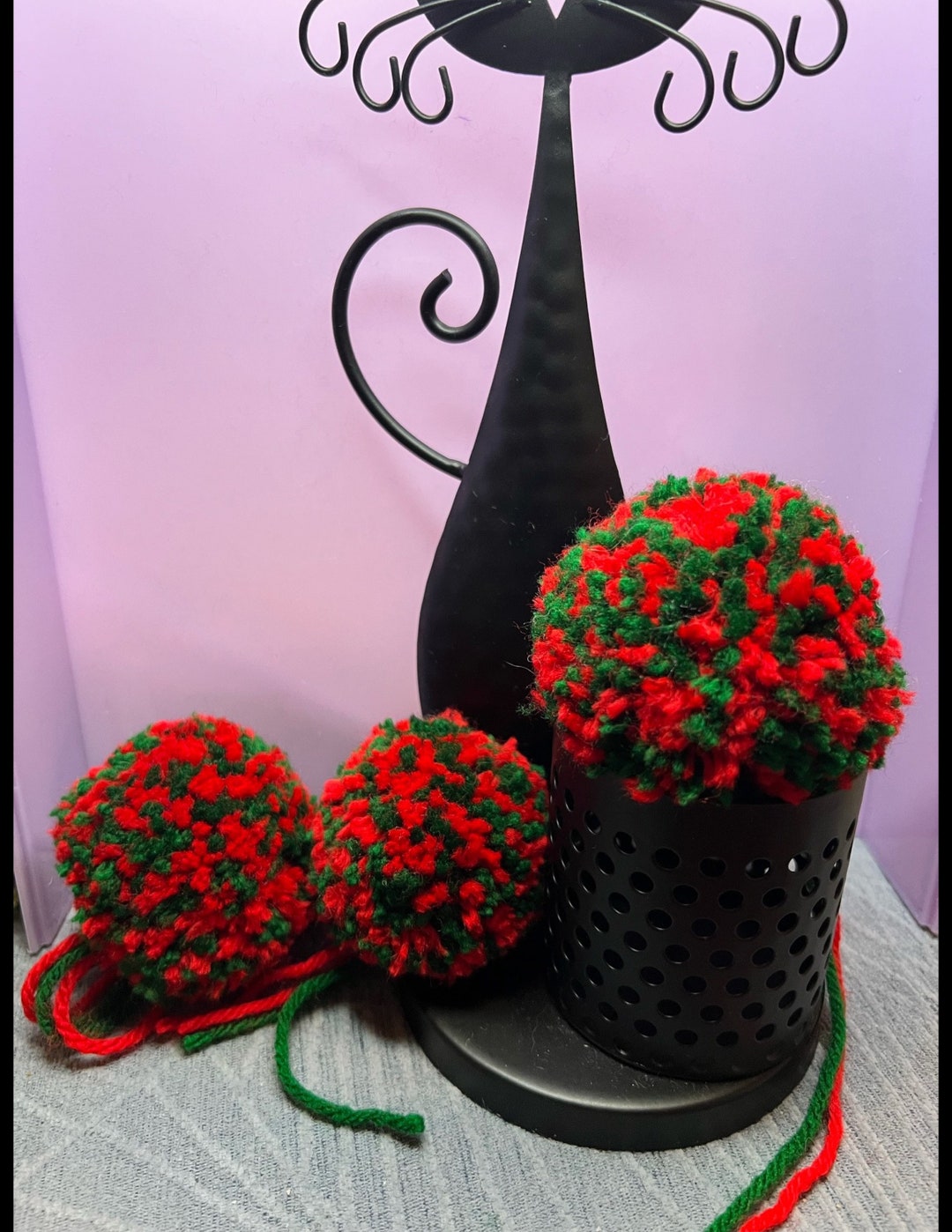 Set of Christmas Pom Poms - Ready for Crafting - Handmade - Etsy