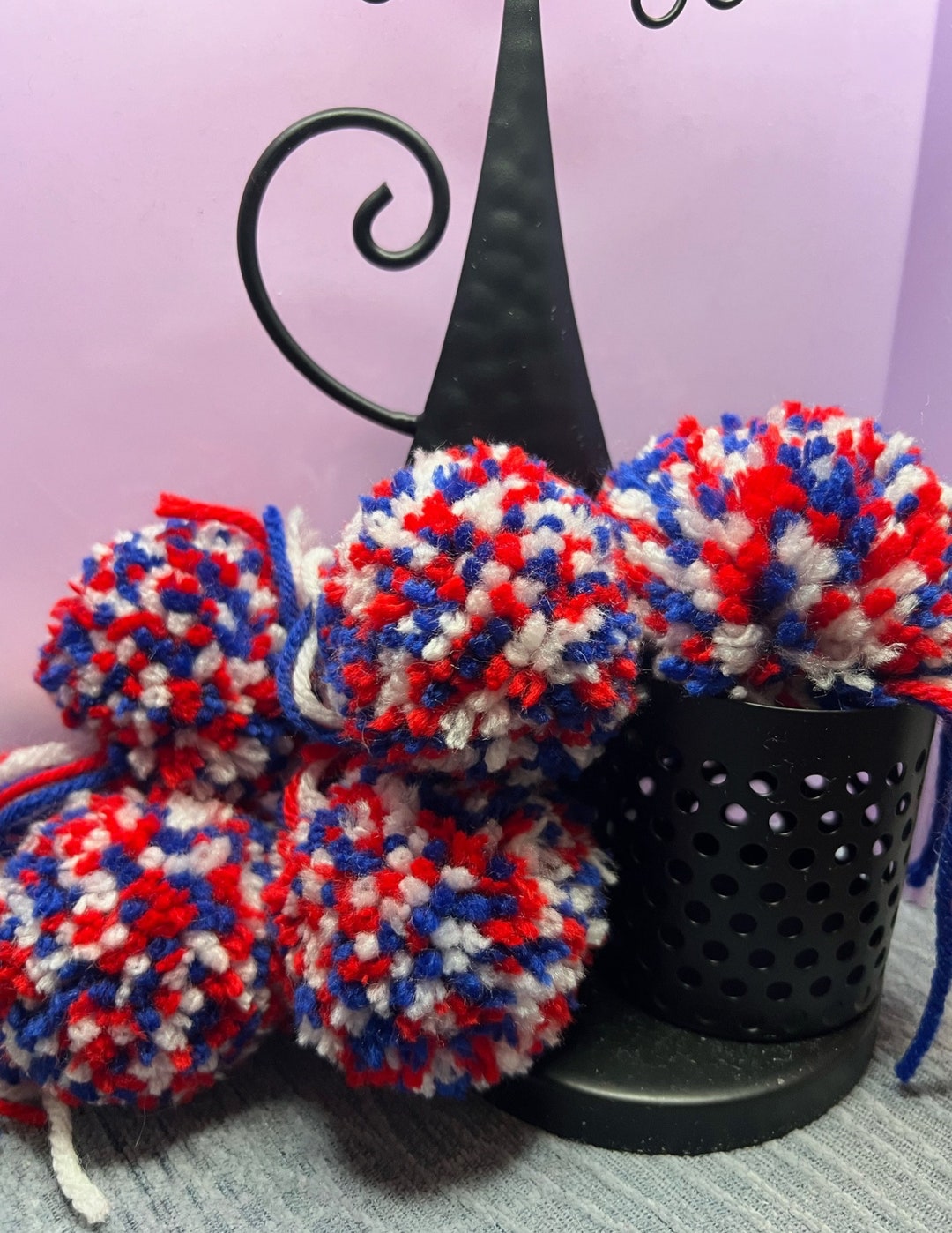 Red, White, and Blue - America - 4th of July Pom Poms - Set of 5 Large ...