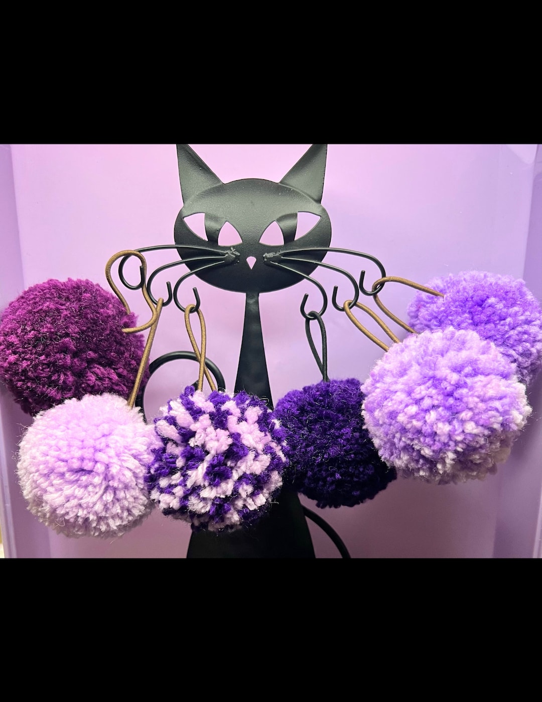 Shades of Purple Pom Poms Hair Ties - Set of Six - Etsy