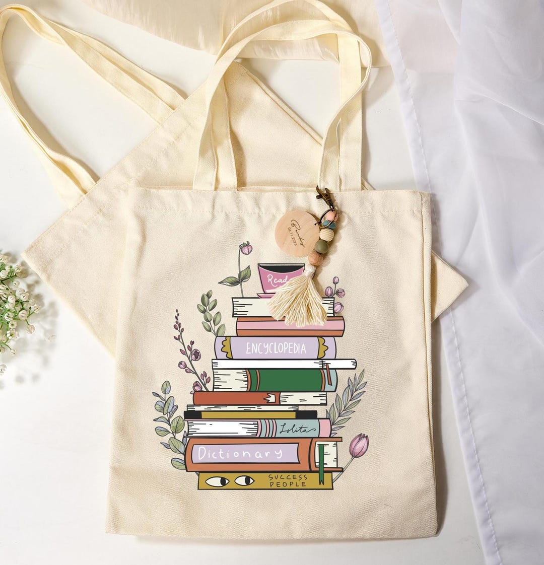 Custom Book Tote Bag, Bookish Personalized Tote Bag,bookish Gift Idea ...