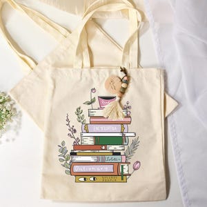 Custom Book Tote Bag, Bookish Personalized Tote Bag,bookish Gift Idea ...