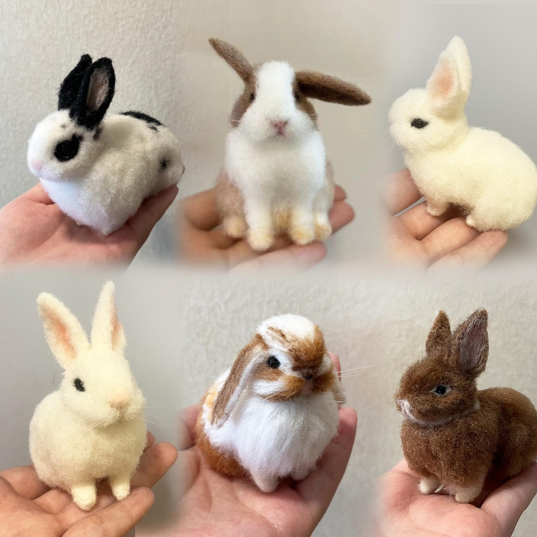 Custom Needle Felted Rabbits Sculpture: Wool Felting Animals - Etsy