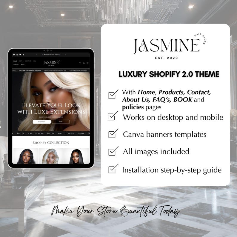 Luxury Black Hair and Beauty Shopify Theme, Beauty Business Shopify ...