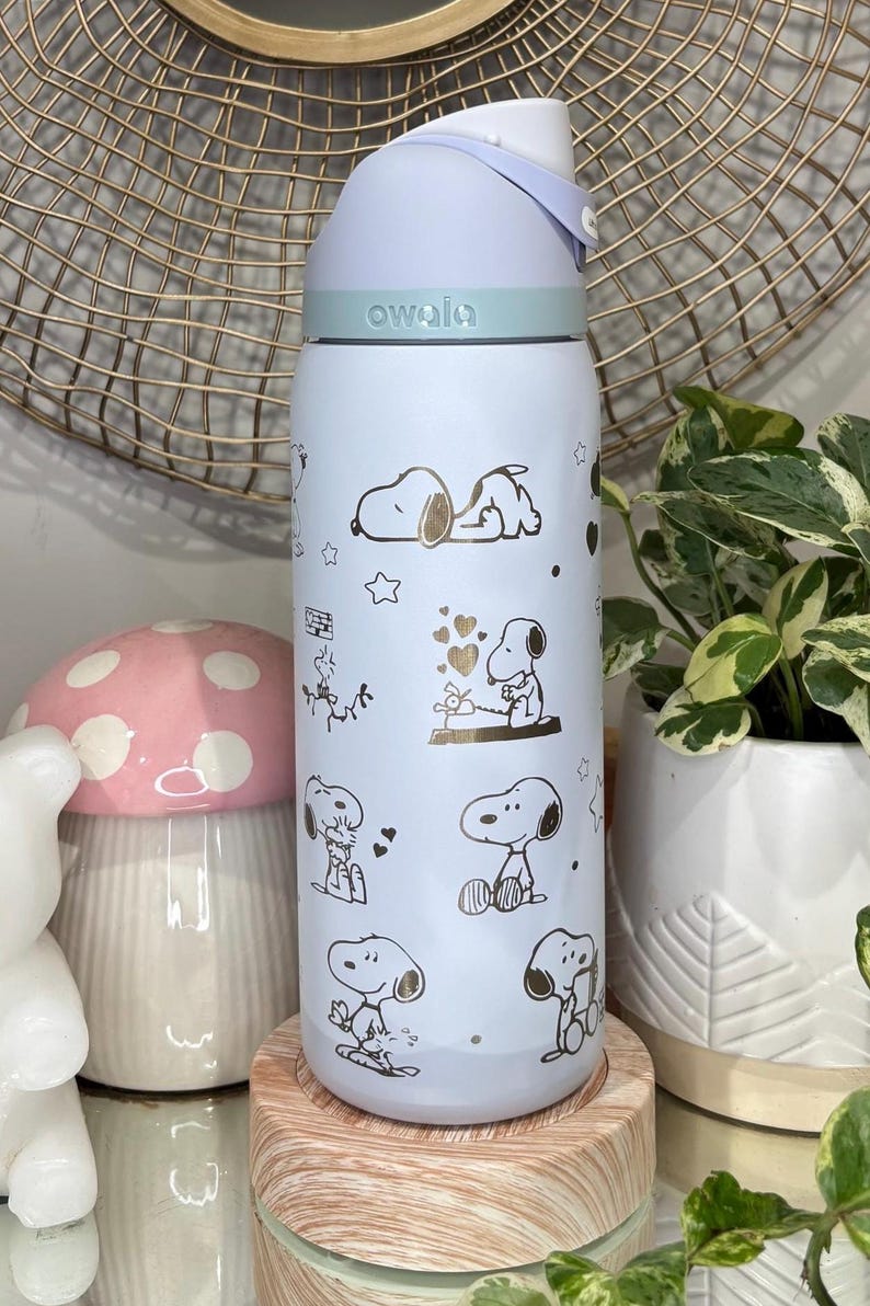 Laser Engraved Peanuts Snoopy Owala 32oz Tumbler With Optional Name ...
