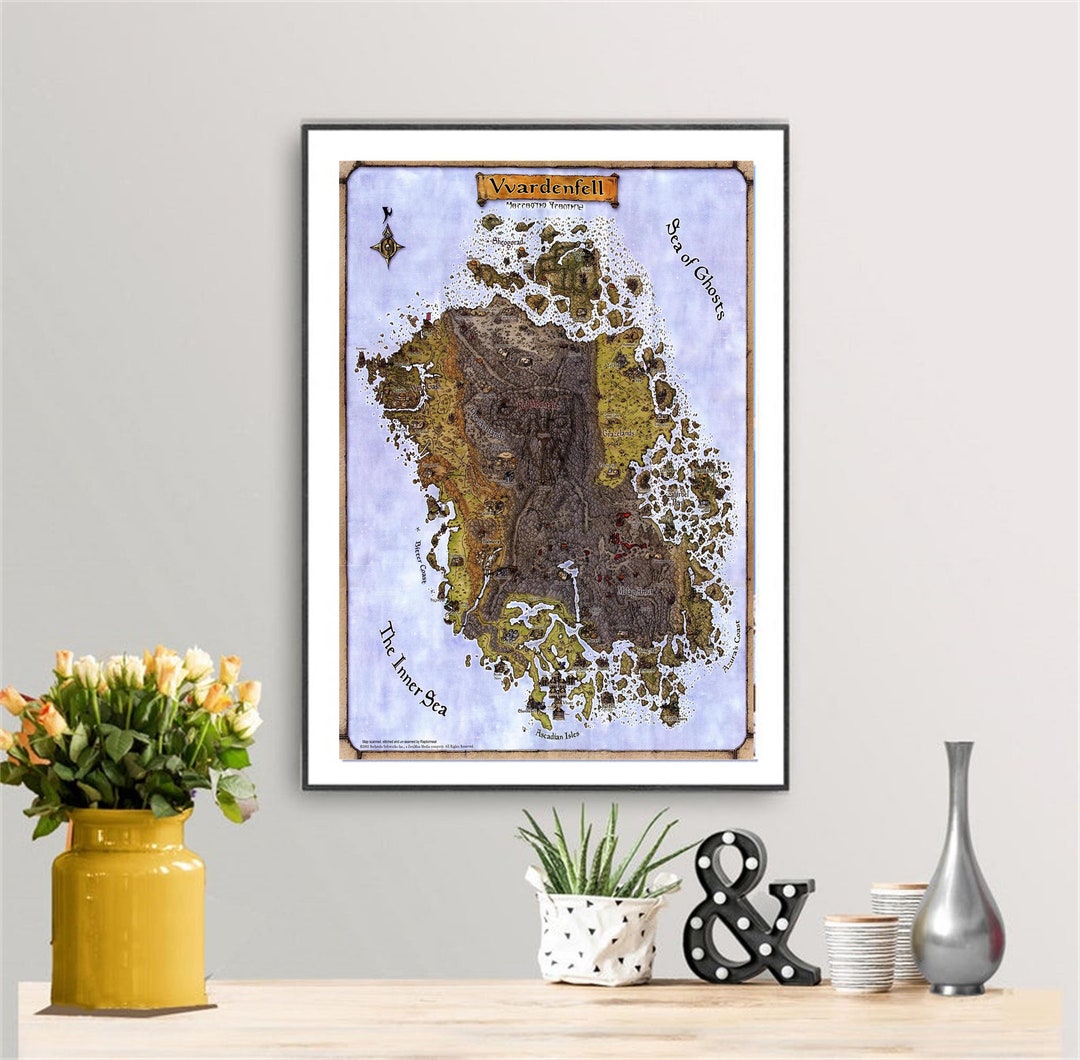 Vvardenfell TES 3 Morrowind Map Poster,art Decor Poster,birthday Gifts ...