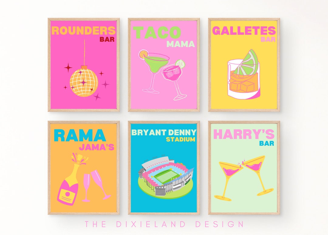 University of Alabama Preppy College Wall Art Digital Prints - Etsy