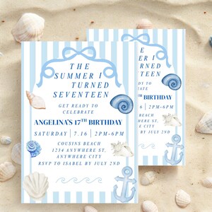 The Summer I Turned Pretty Birthday Invitation | Digital Download - Etsy
