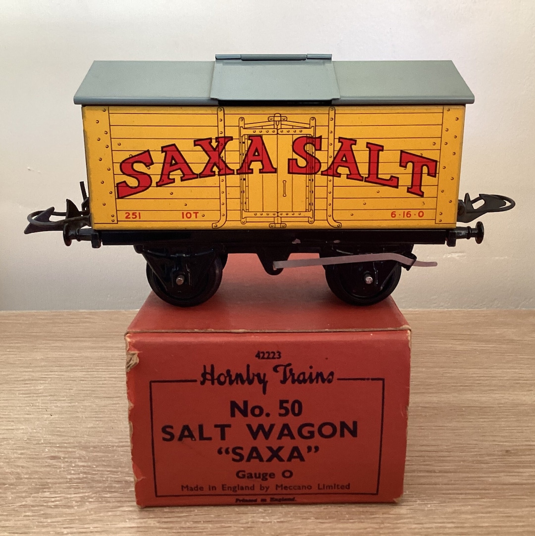 Hornby O Gauge 1950s SAXA Salt Wagon With Later Brake Lever. Boxed - Etsy