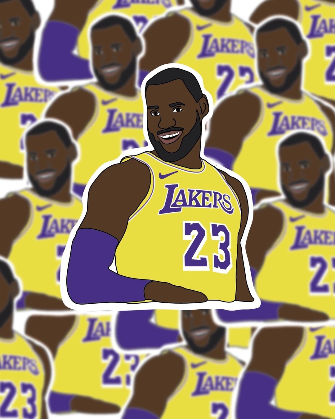 Lebron James Los Angeles Lakers Basketball Stickwr - Etsy