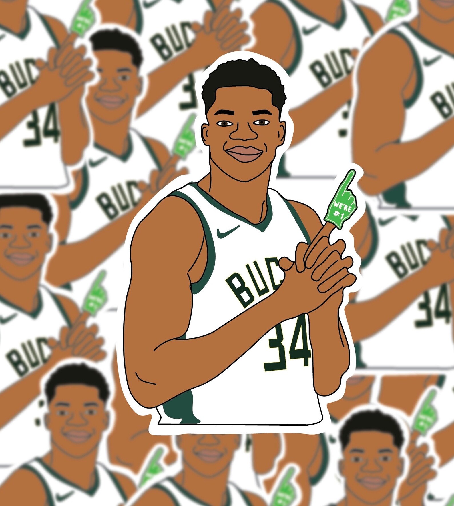 Giannis Antetokounmpo Milwaukee Bucks Basketball Sticker - Etsy