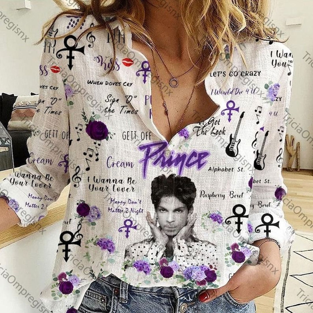 Prince Purple Rain Women Casual Shirt, Prince Rogers Nelson Shirt ...