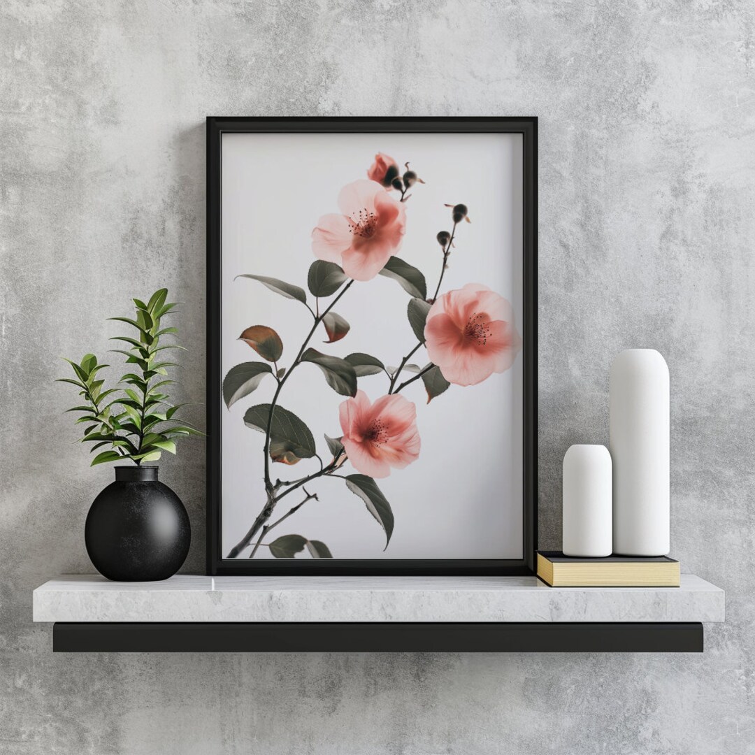 Pink Flowers, Digital Poster, Printable Download, Wall Art, Poster - Etsy