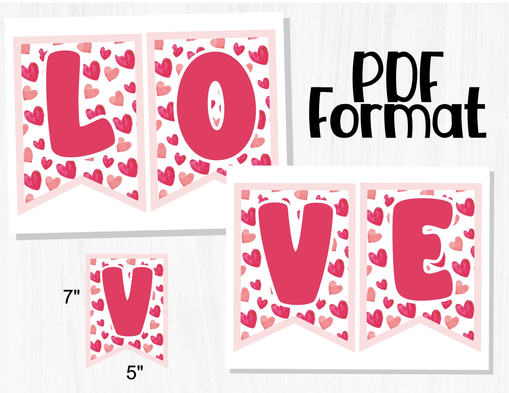 Printable Love Banner- Love Sign - PDF ONLY - Etsy