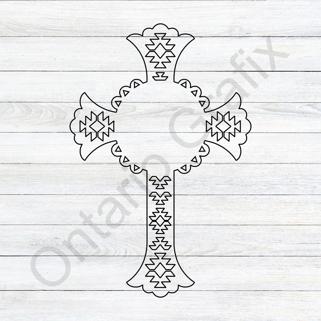 Cross Svg, Memorial Cross, Southwestern Cross Svg, Laser Cross Cut File ...