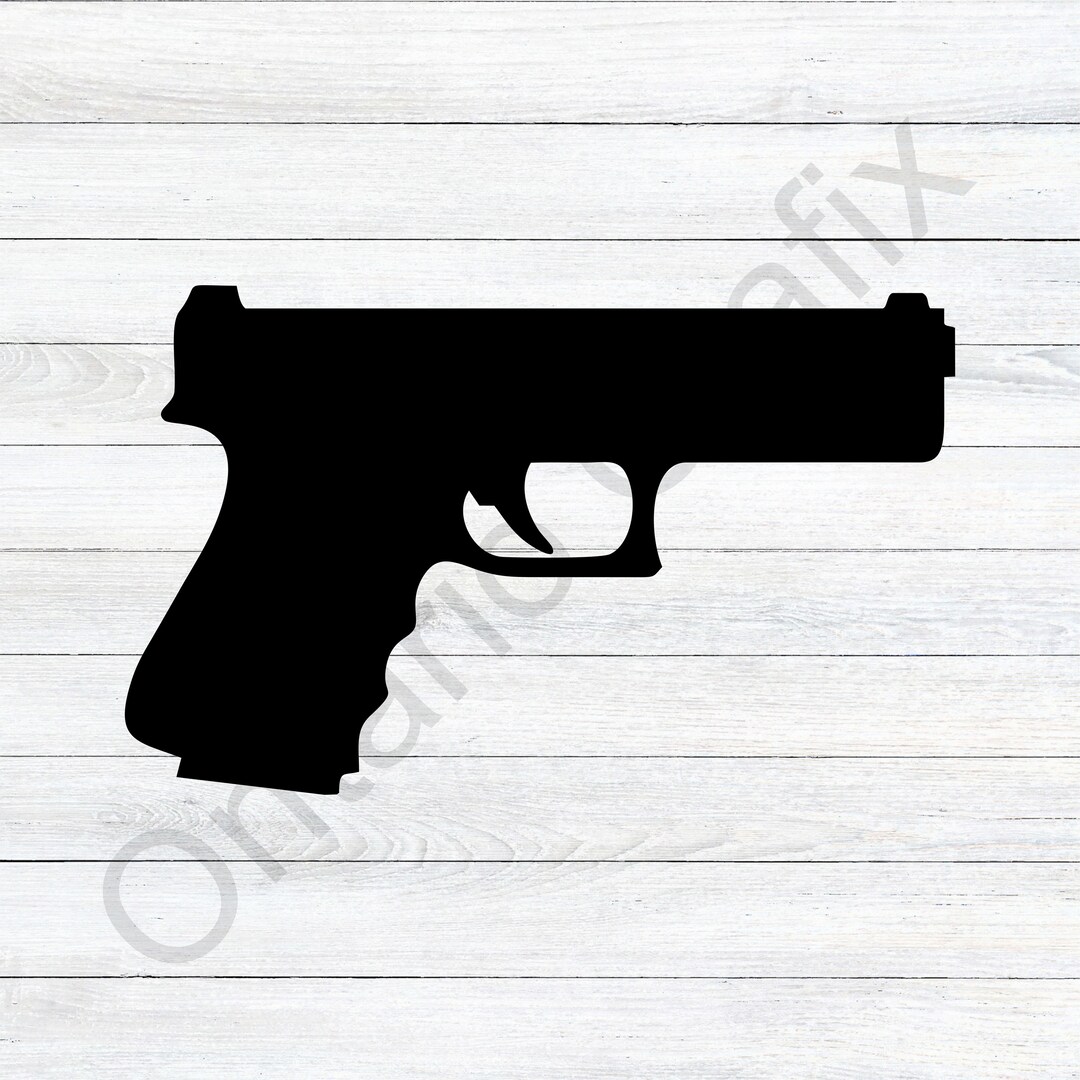 Glock Gun Svg, Glock Silhouette Svg, Gun Silhouette, Black Gun, Handgun ...