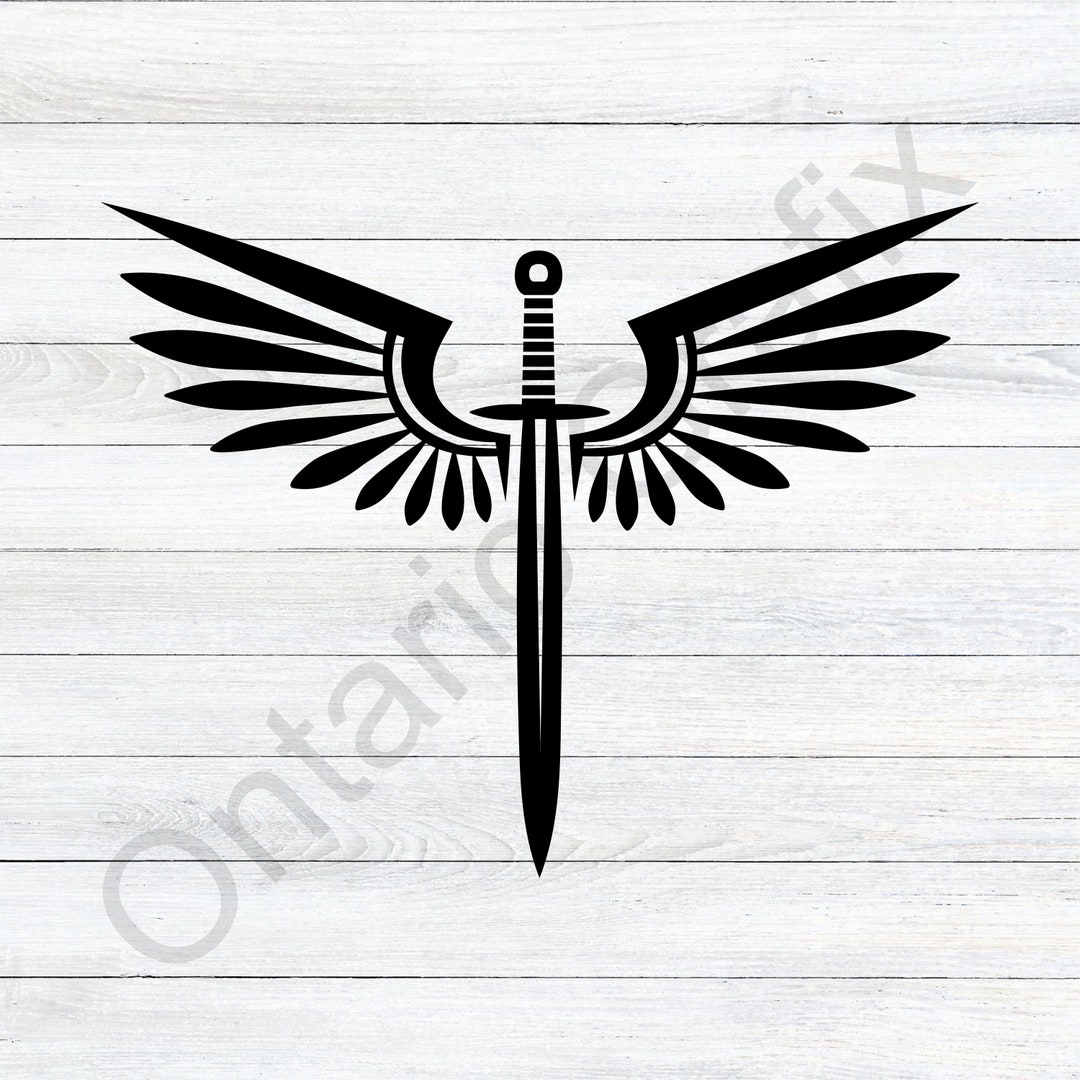 Sword and Wings Svg, Sword SVG, Wings Svg, Angel Wings Svg, Memorial ...