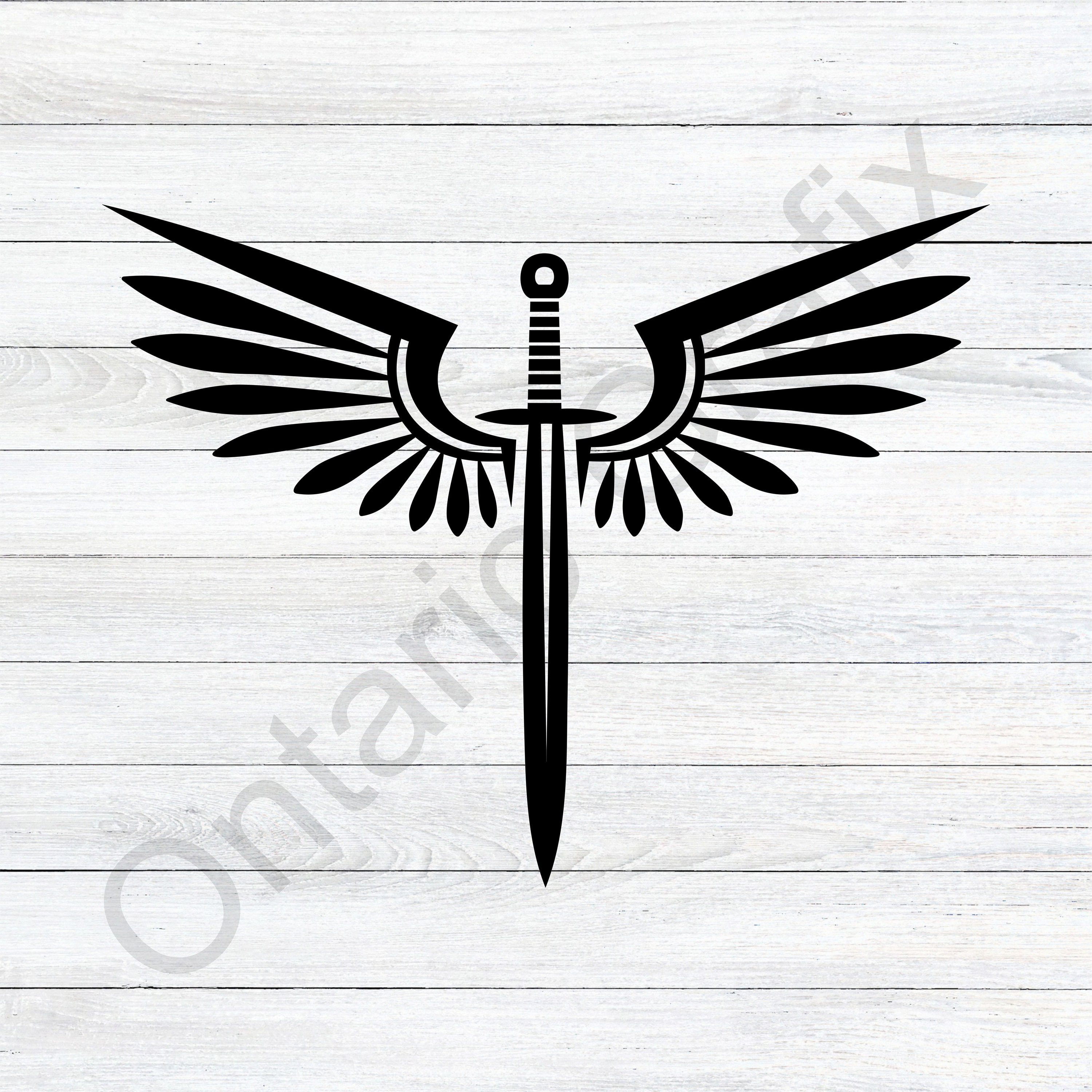 Sword and Wings Svg, Sword SVG, Wings Svg, Angel Wings Svg, Memorial ...