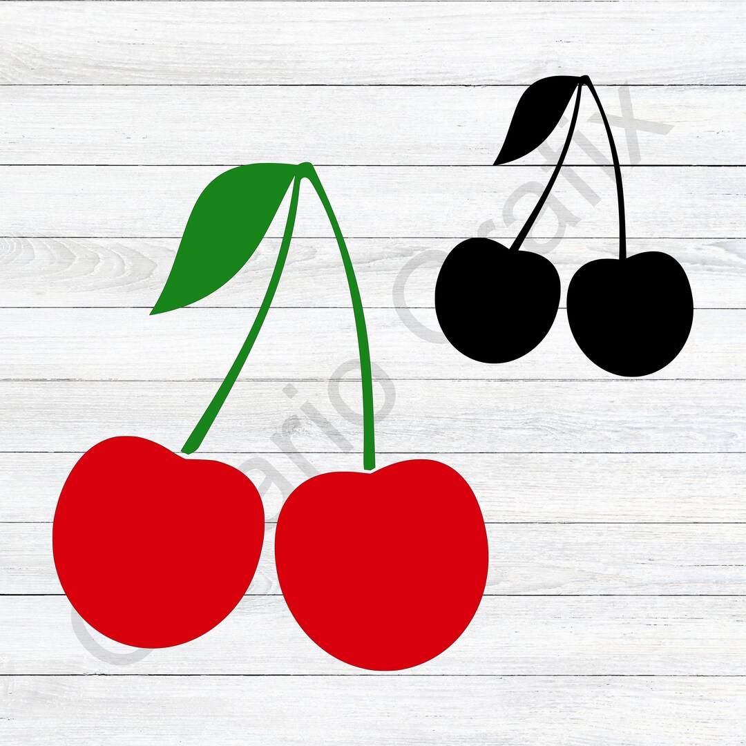 Cherry Svg, Cherries Svg, Fruit Svg, Red Fruit Svg, Black Cherry, Black ...