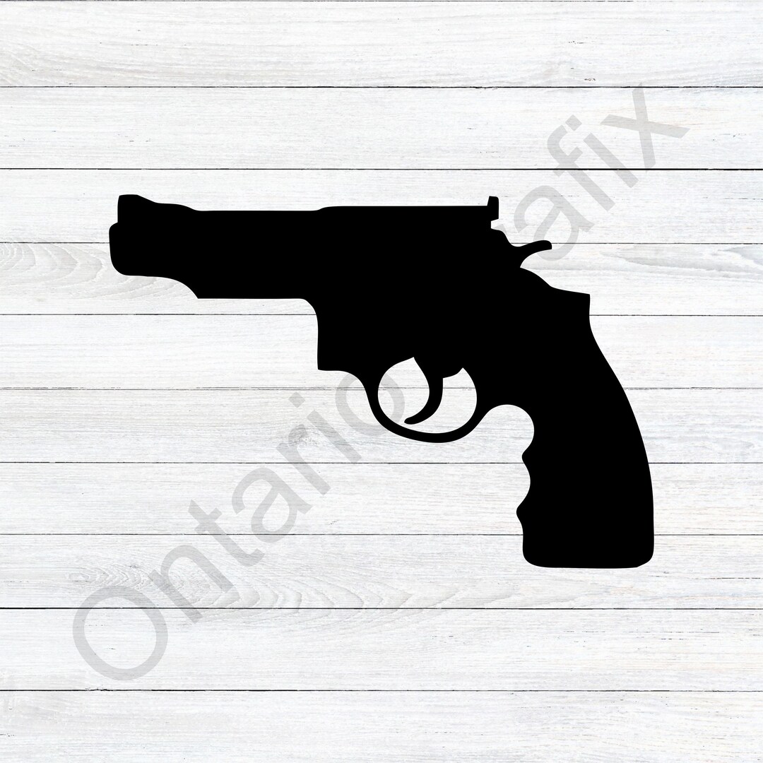 Revolver Gun Svg, Revolver Silhouette Svg, Gun Silhouette, Black Gun ...