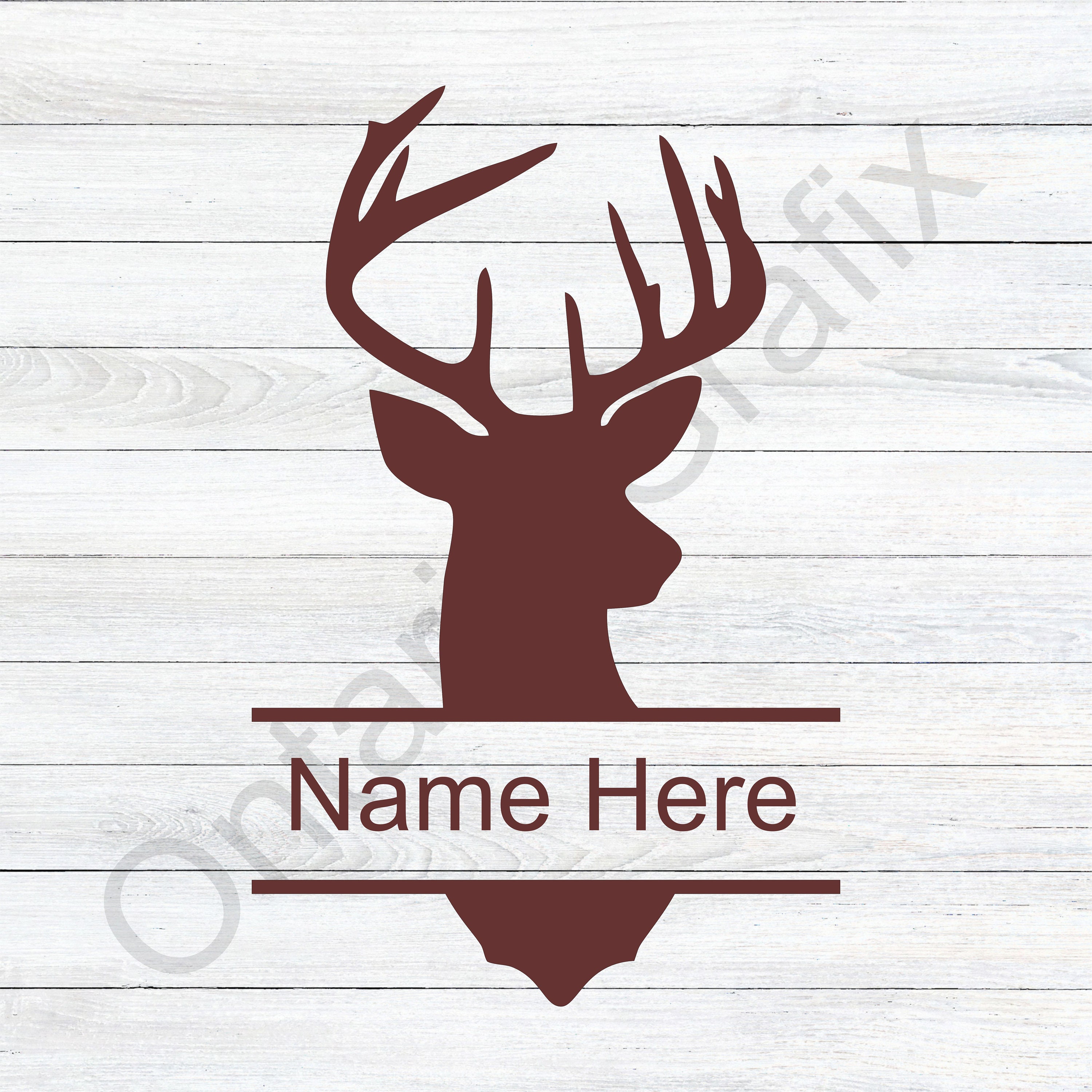 Deer Head Svg, Personalize Deer Head Svg, Custom Buck Svg Sign, Buck ...