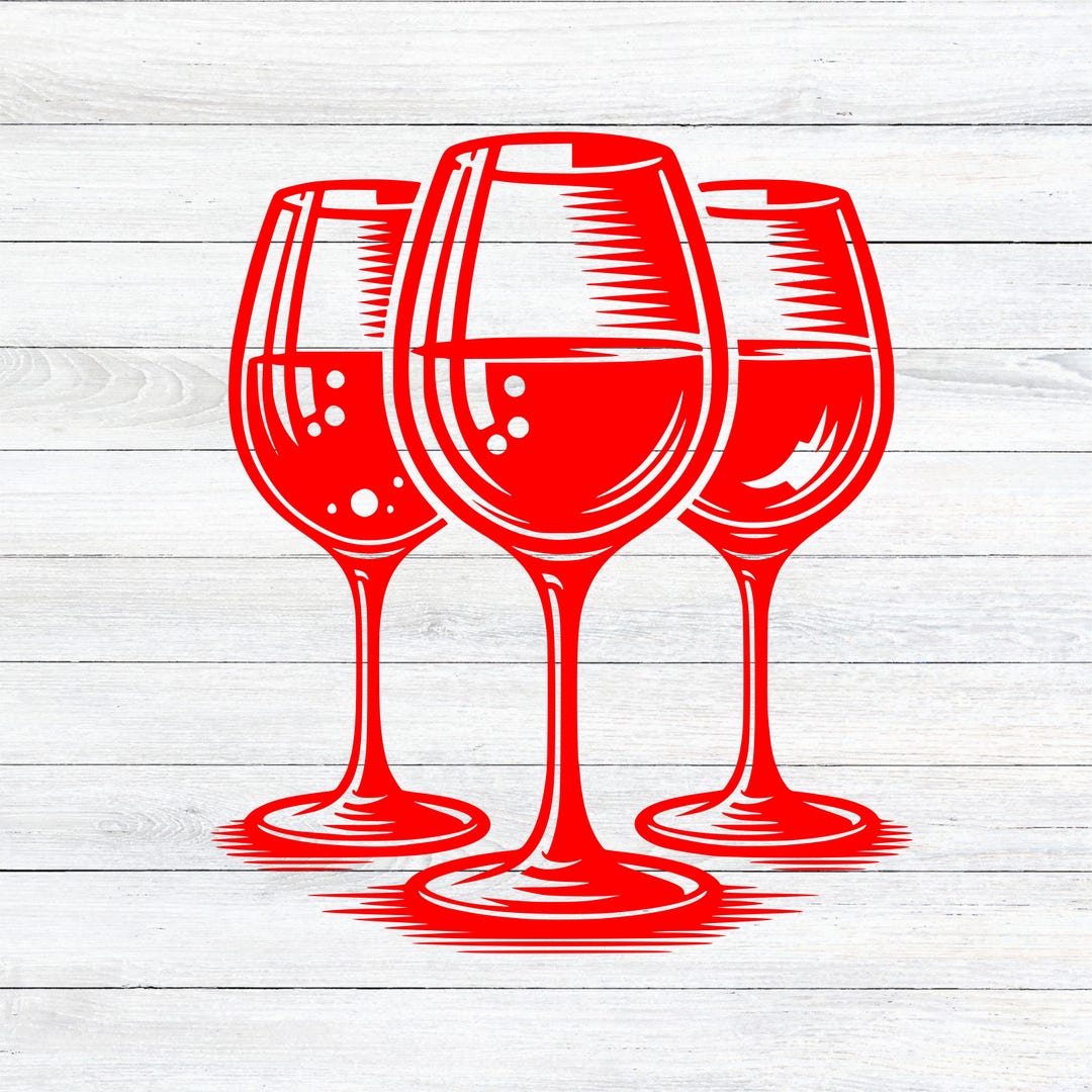 Three Wine Glasses Svg, Wine Glass SVG, Cheers Svg, Celebration Svg ...