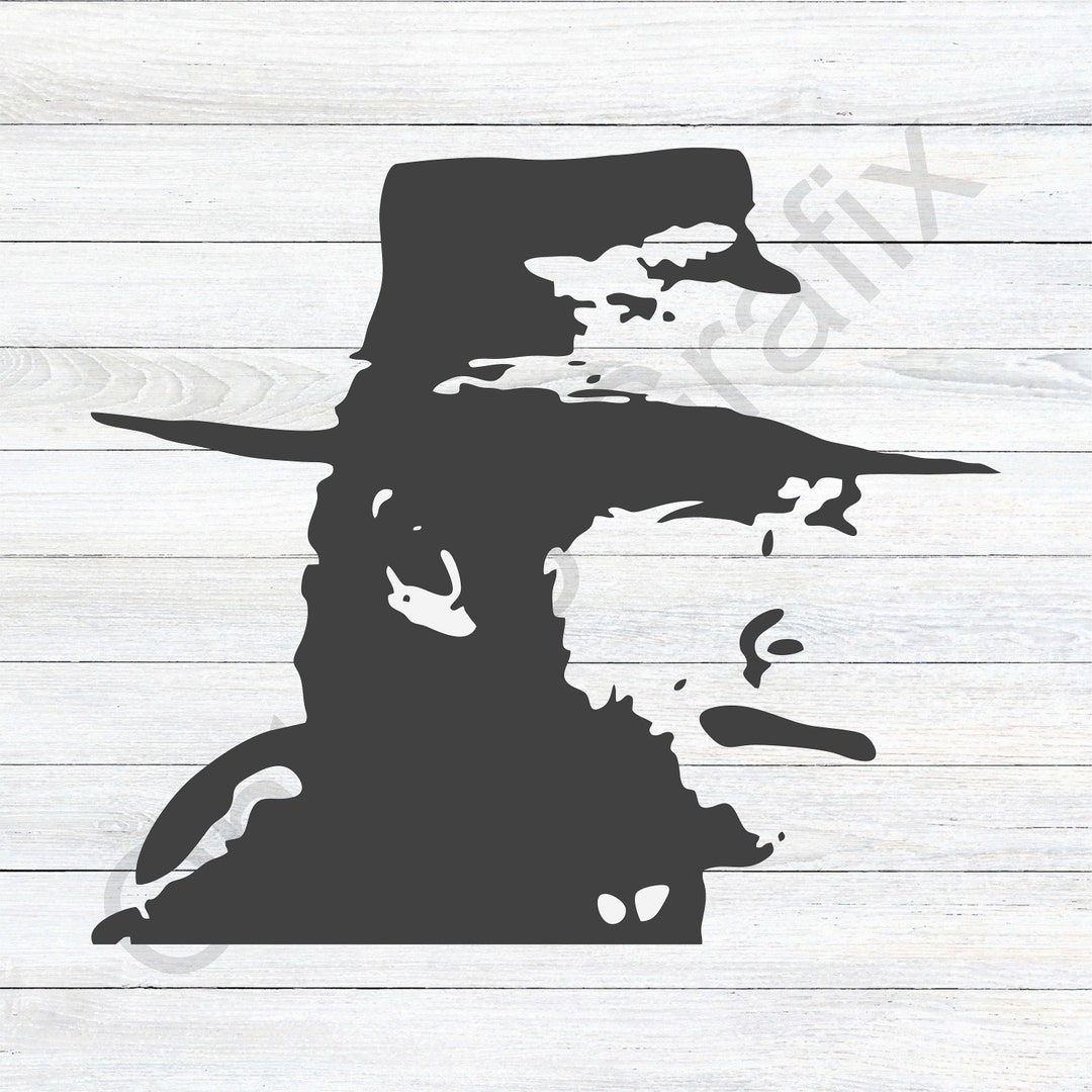 Clint Eastwood Silhouette, Western Design (svg, Png, Jpg, Dxf, Eps, Pdf ...
