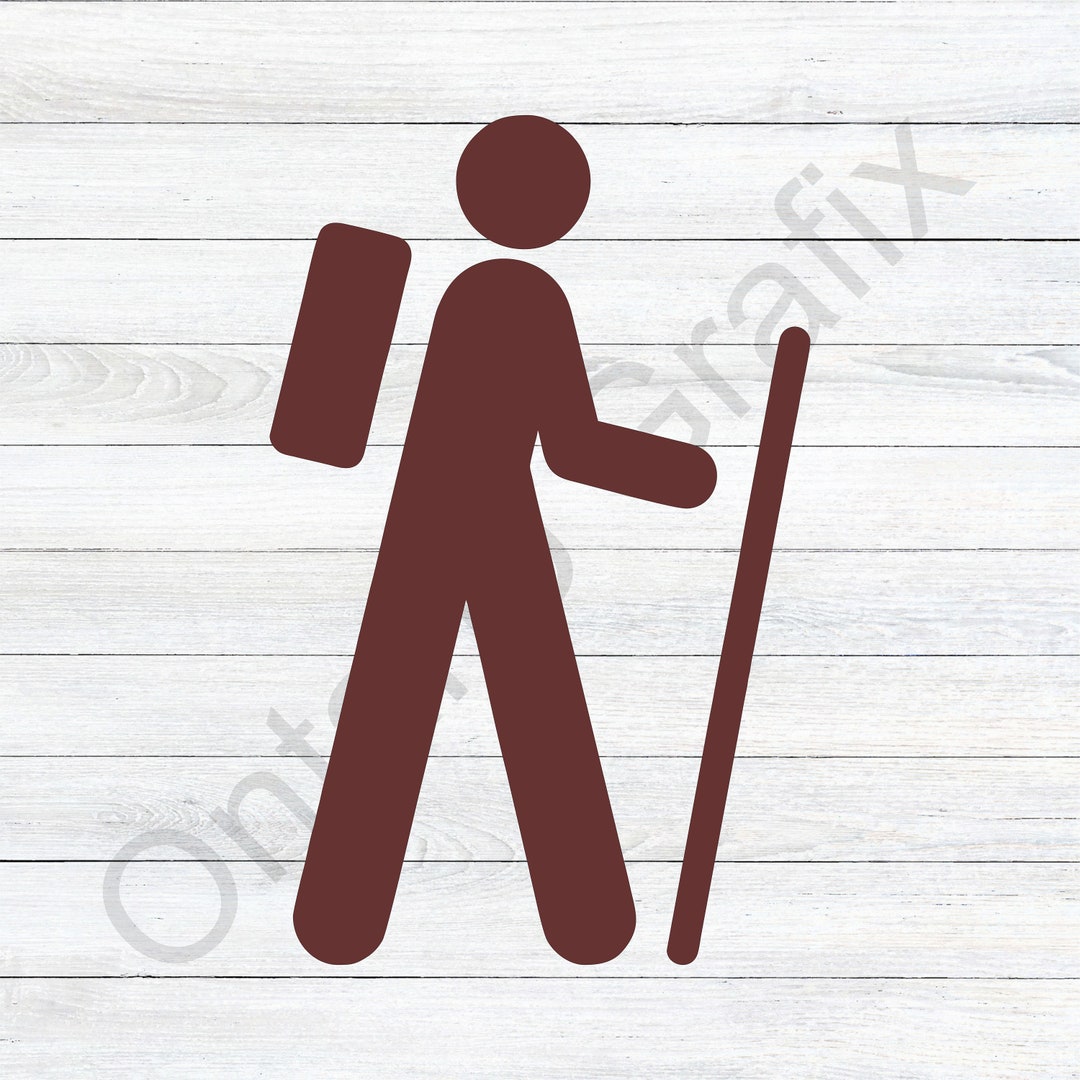 Hiker Svg, Hiker Silhouette, Hiking Outline, Hiking Silhouette, Hiking ...