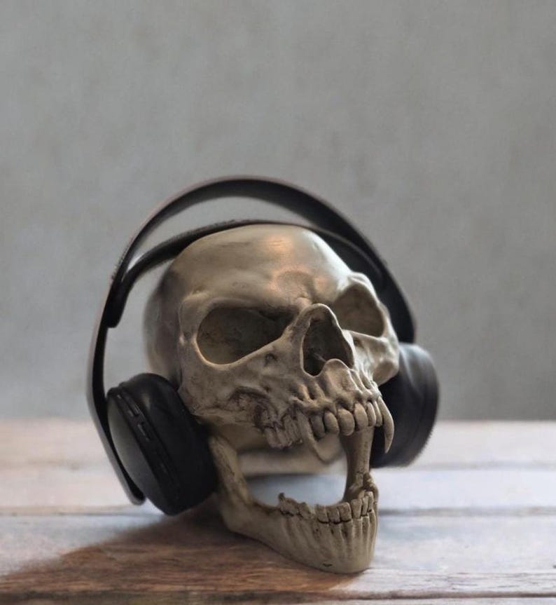 3d-printed Vampire Skull Headphone Holder Gothic Desk Organizer, Gamer ...