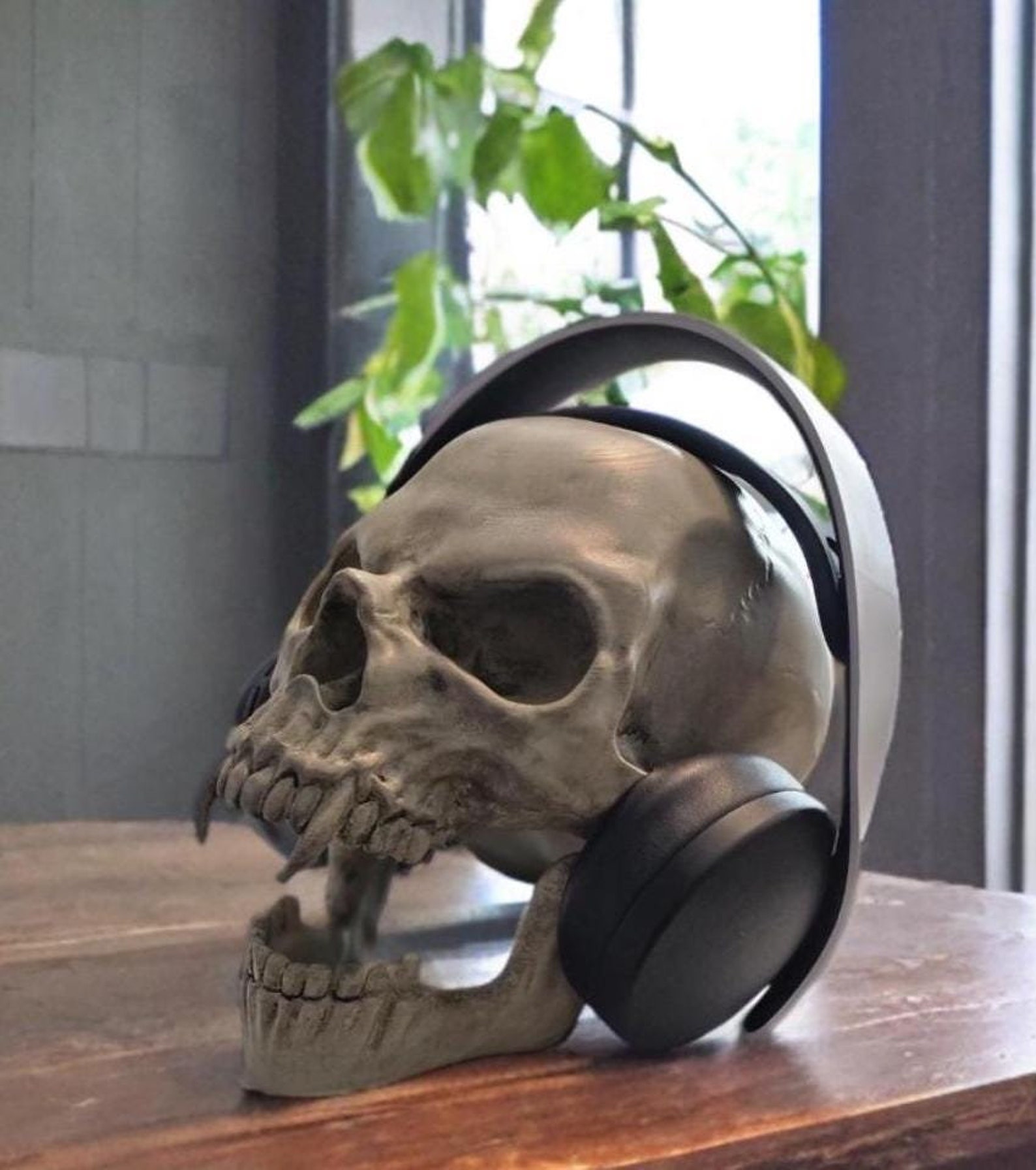 3d-printed Vampire Skull Headphone Holder Gothic Desk Organizer, Gamer ...