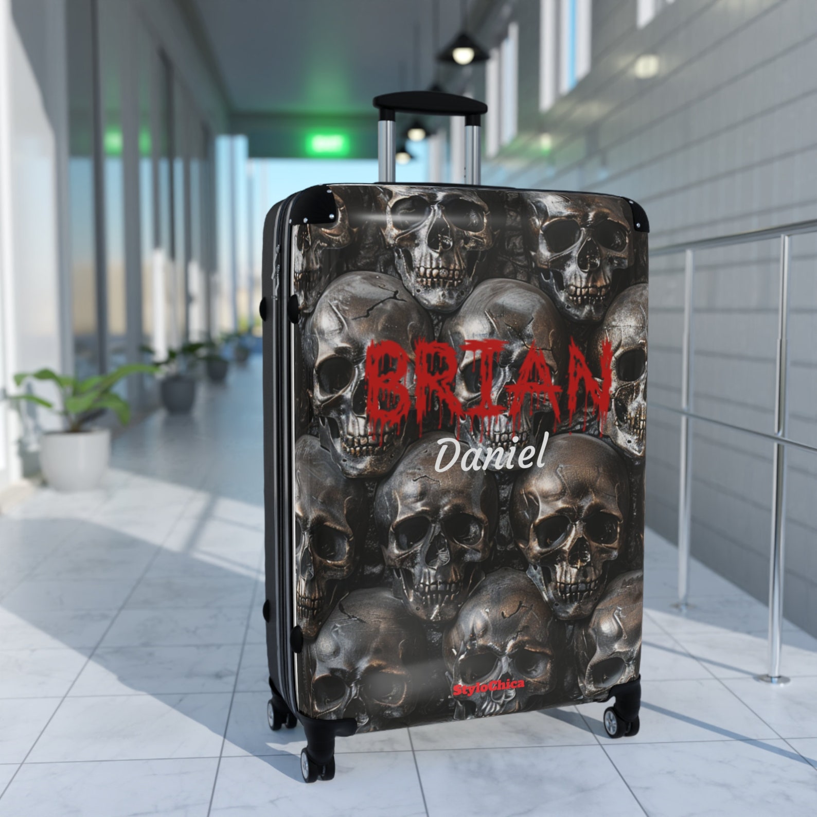 Human Skull Suitcase for Women Gothic Luggage Suitcase for Men ...