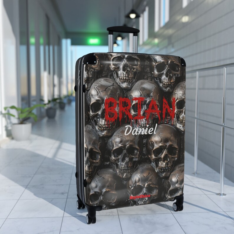 Human Skull Suitcase for Women Gothic Luggage Suitcase for Men ...