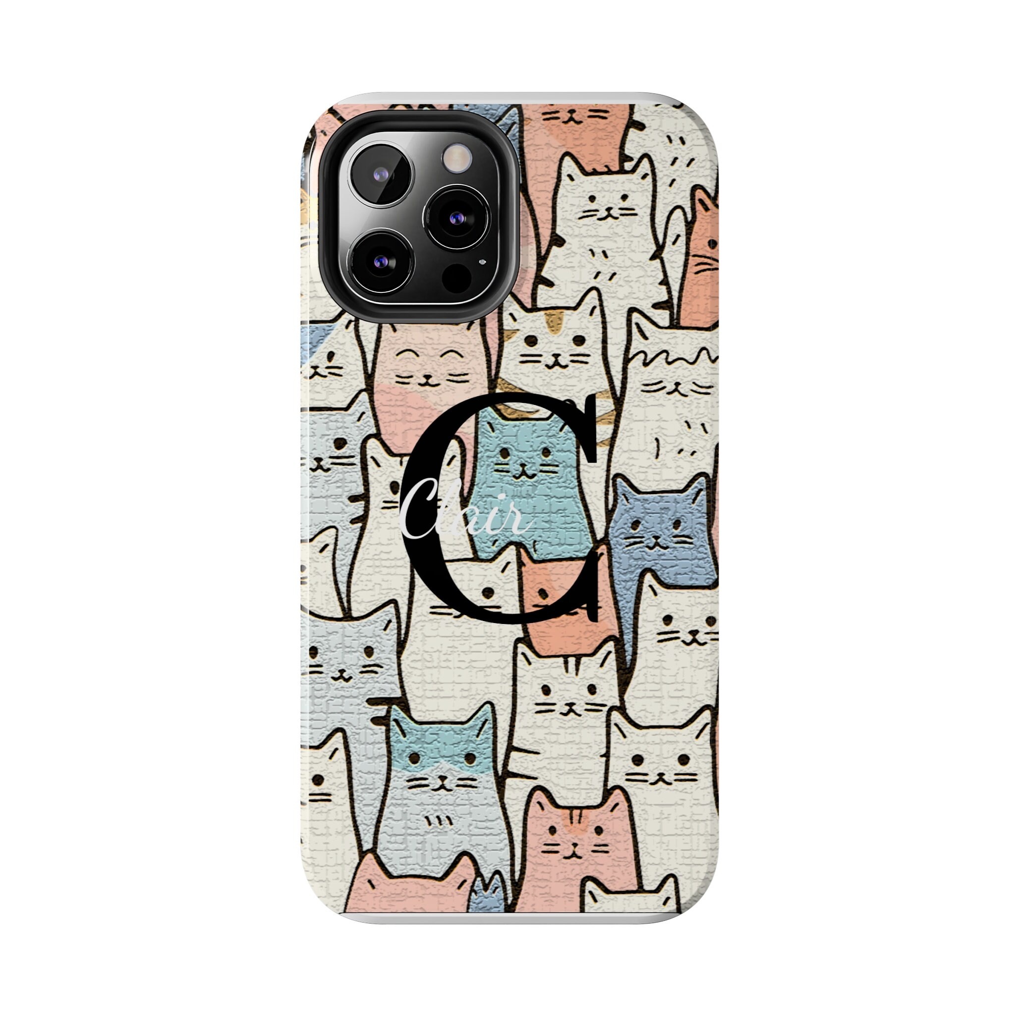 Personalised Name Cute Cat Design Phone Case iPhone and Samsung Case ...