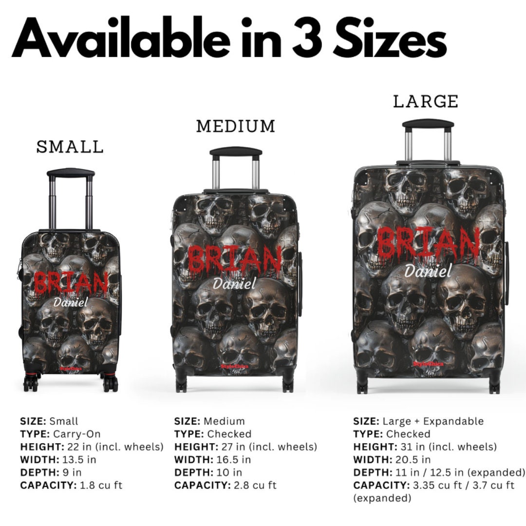 Human Skull Suitcase for Women Gothic Luggage Suitcase for Men ...