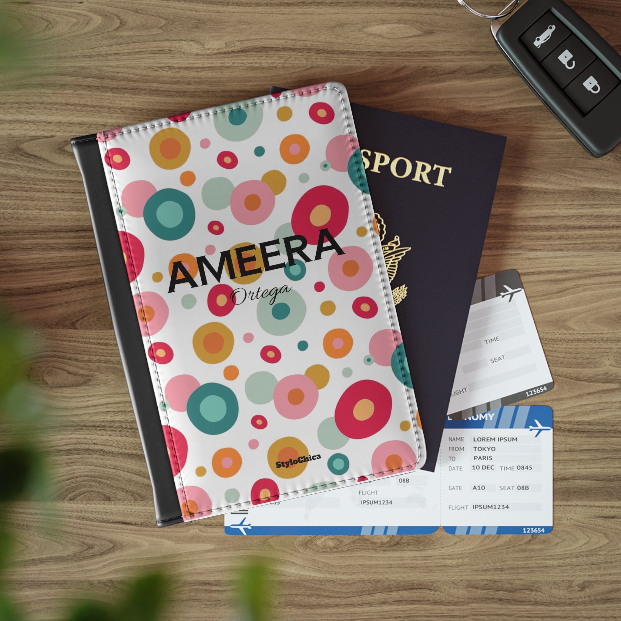 Personalized Name Passport Cover Polka Dot Design, Custom Passport ...