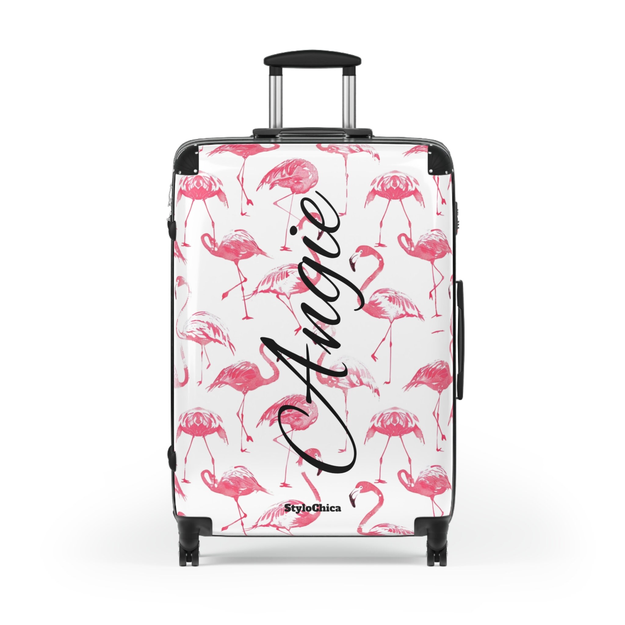 Personalized Name Pink Flamingos Travel Luggage Suitcase Travel Gift ...