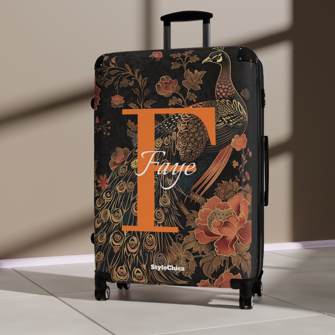 Personalized Elegant Peacock Suitcase, Carry On, Suitcase Travel ...