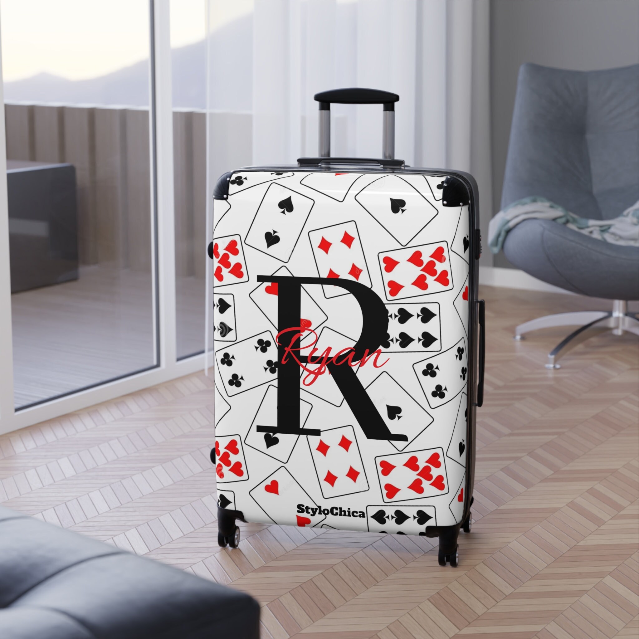 Personalized Playing Cards Design Suitcase Men and Women Hardshell ...