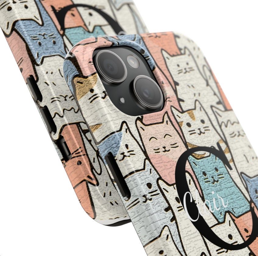 Personalised Name Cute Cat Design Phone Case iPhone and Samsung Case ...