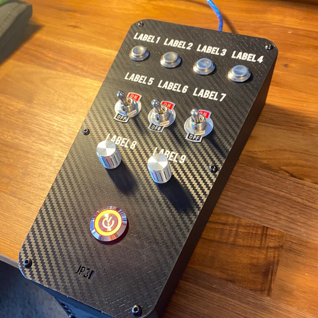 Button Box Centre Console Style Simracing USB Control Panel With Fully Custom Labels Box for ...