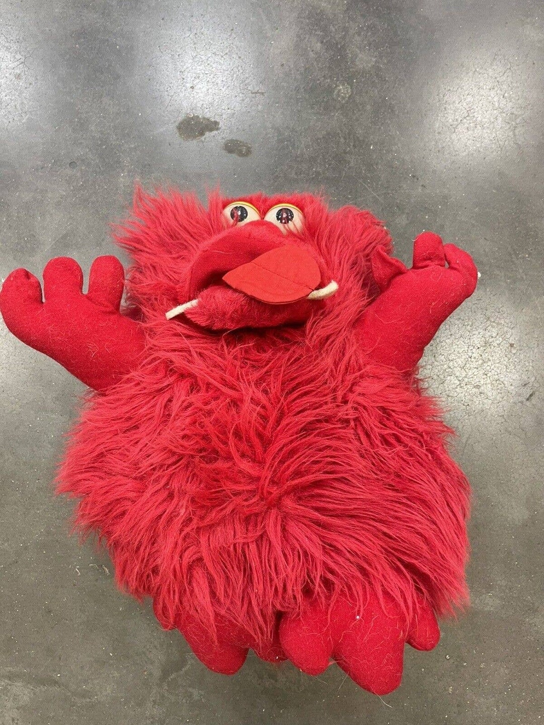 Vintage Yangjee Raz Furbles Red Plush Monster Hand Puppet Fun 14 1987 ...
