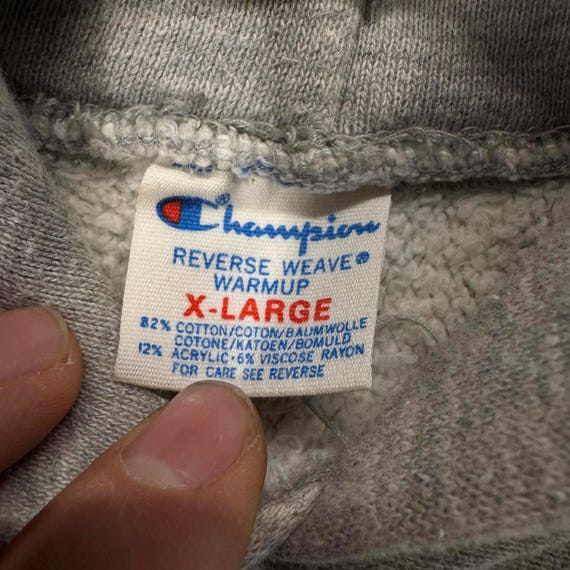 Vintage 70s Blank Champion Reverse Weave Gray Hoodie … - Gem