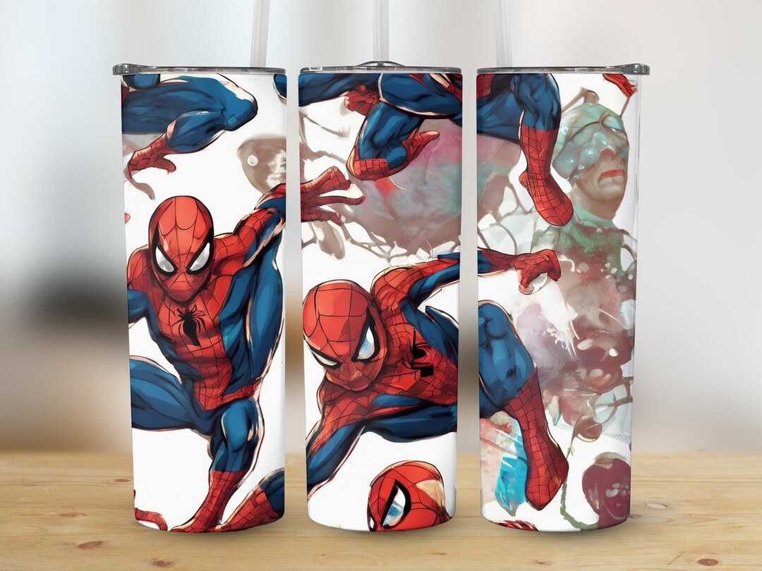 Colourful Spiderman 20oz Skinny Tumbler Sublimation Design, Straight ...