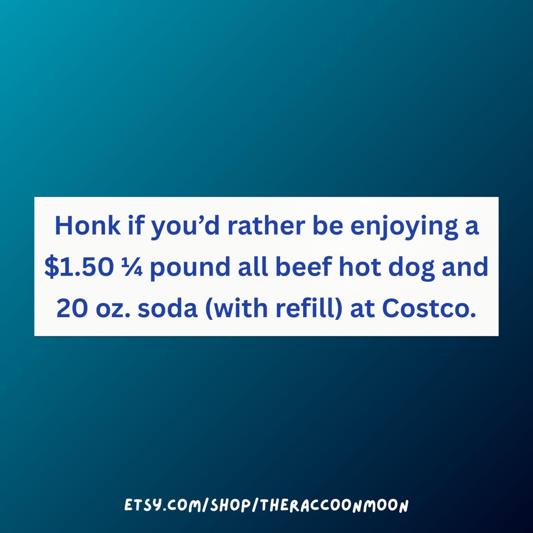 Funny Costco Hot Dog Car Magnets, Bumper Sticker Magnet, Car ...
