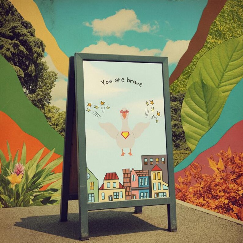 Brave Affirmation Digital Download Poster for Kids | Goose Theme Wall ...